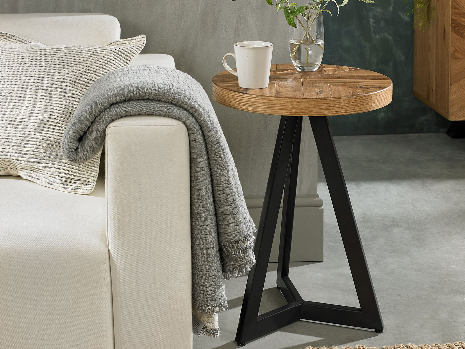 Bentley Designs Ellipse Rustic Oak Lamp Table