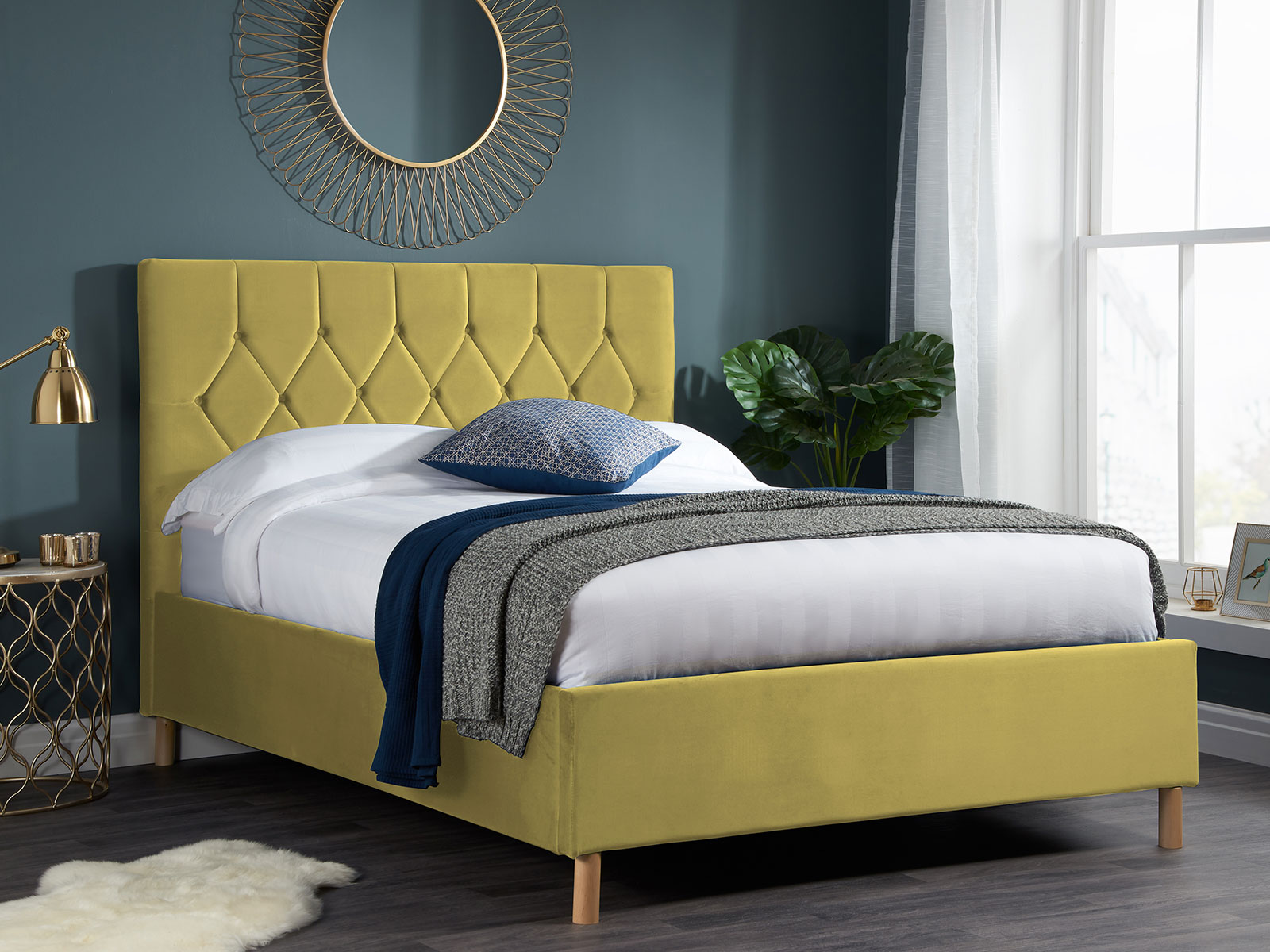 5ft King Size Birlea Loxley Ottoman Bedstead in Mustard
