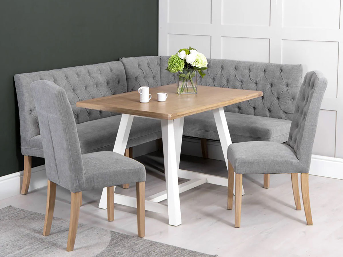 The Furniture Mill Chair Collection Corner Bench CH104 Part 2 in Grey