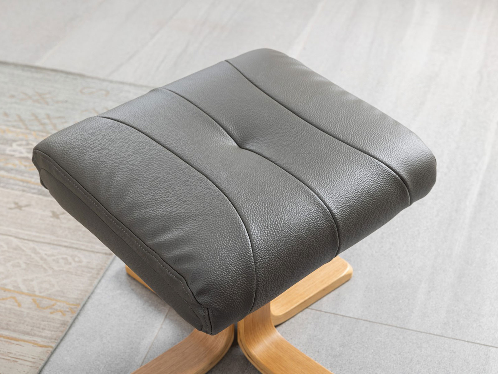 GFA Dubai Swivel Chair & Footstool in Cinder Plush