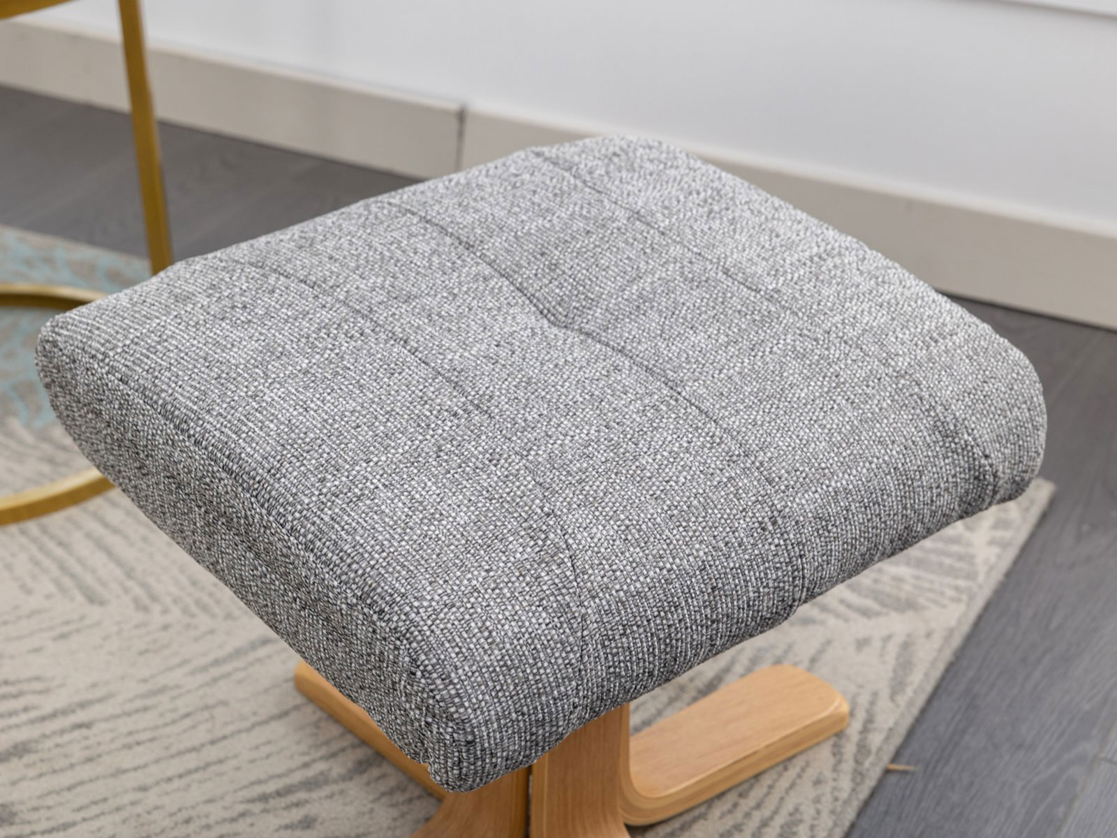 GFA Dubai Swivel Chair & Footstool in Lisbon Rock Fabric