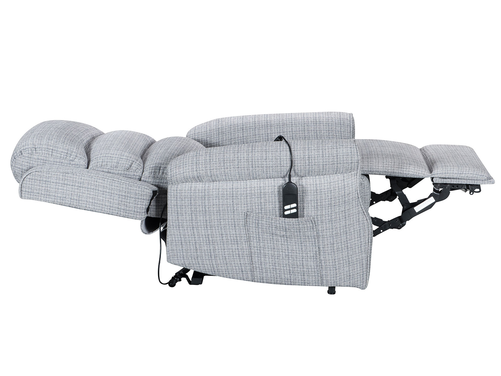 Kyoto Baxter Recliner Chair Twin Motor in Grey Weave