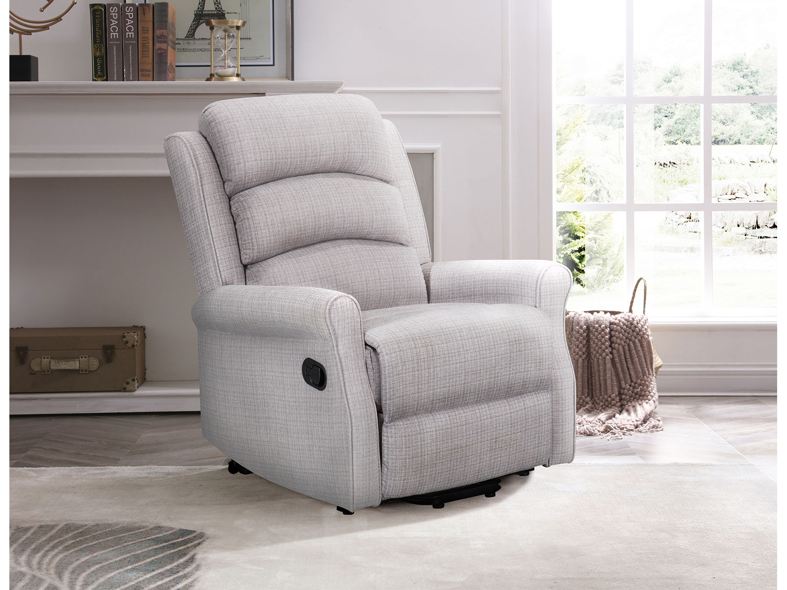Kyoto Baxter Recliner Chair Twin Motor in Natural Weave